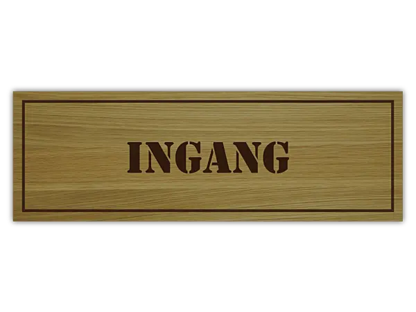 Deurbordje Hout Ingang