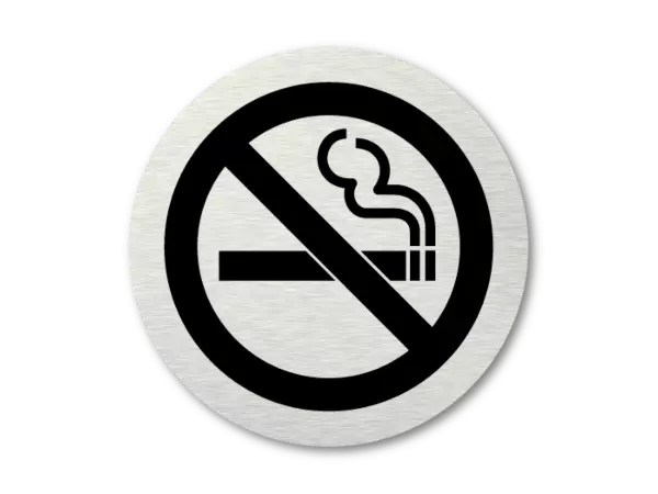 Pictogram Verboden te roken rvs look rond Ø 8,5 cm