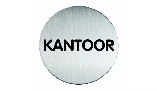 Pictogram Kantoor | rvs rond 8,3 cm zelfklevend