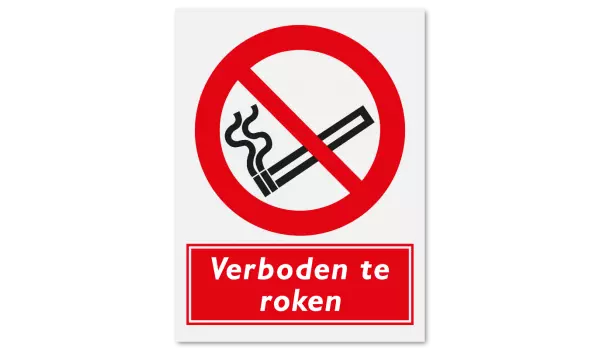 Verbodsbord Verboden te roken van Aluminium vanaf 15 x 20 cm