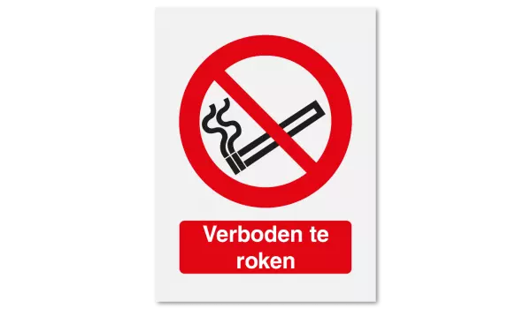 Verbodsbord Verboden te roken van Aluminium vanaf 15 x 20 cm