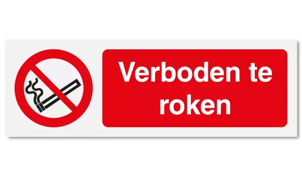Verbodsbord Verboden te roken van Aluminium 30 x 10 cm