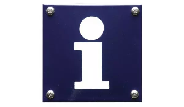 Pictogram informatie van Emaille |10 x 10 cm | schroeven | blauw | gebold