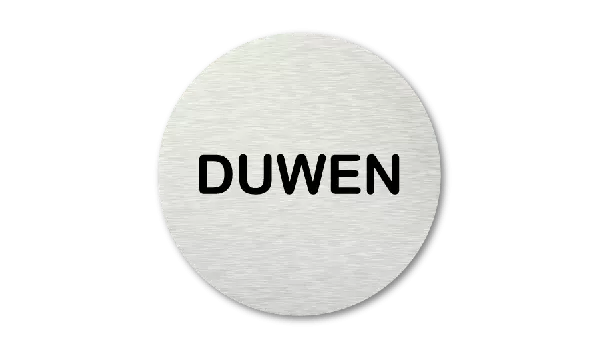 Pictogram Duwen rvs look rond Ø 8,5 cm