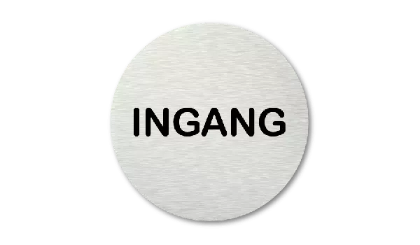 Pictogram Ingang rvs look rond Ø 8,5 cm