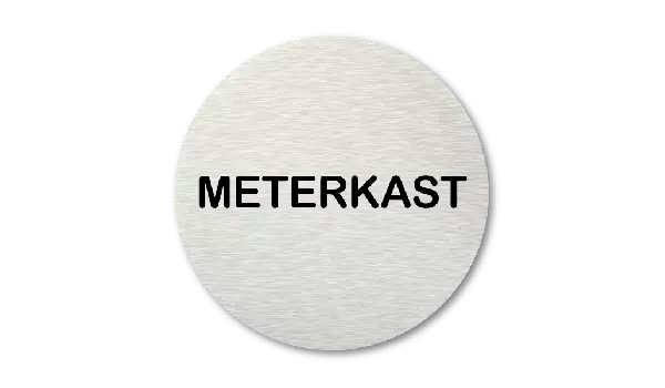Pictogram Meterkast rvs look rond Ø 8,5 cm