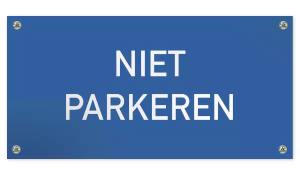Tekstbord Niet parkeren