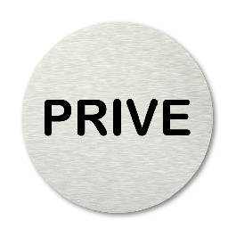 Pictogram Prive rvs look rond Ø 8,5 cm