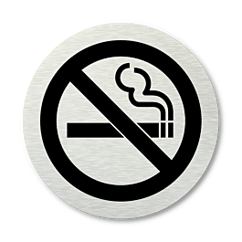 Pictogram Verboden te roken rvs look rond Ø 8,5 cm